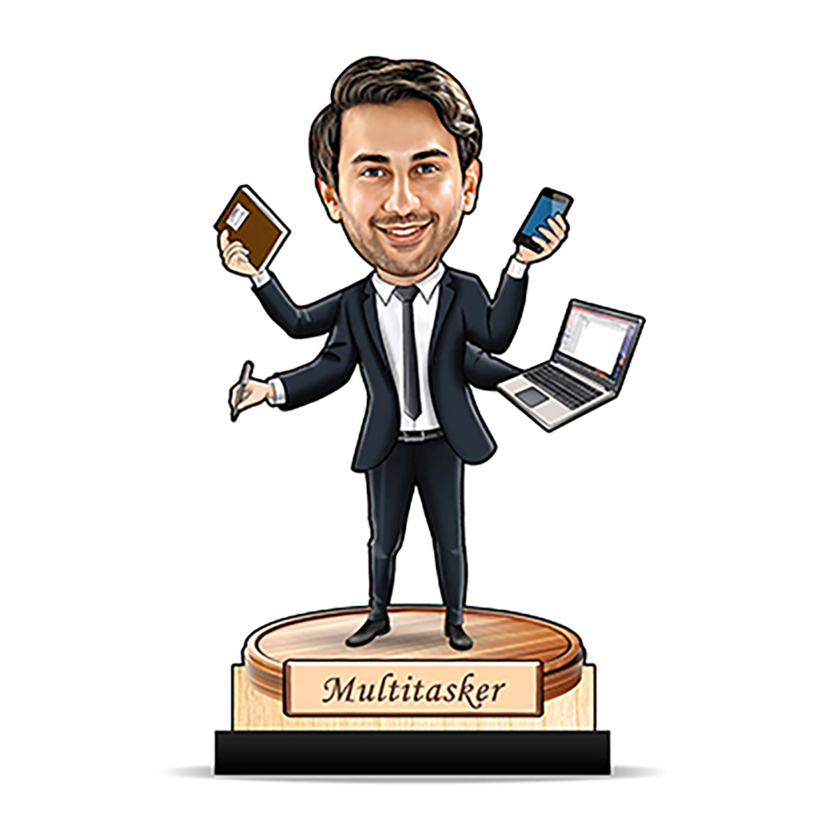 Multitasking Man Caricature – Foto Factory Gifts